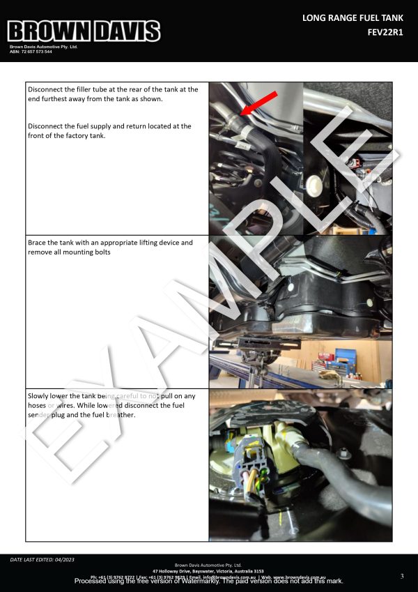 Ford Ranger Next-Gen (2022-present) Long Range Fuel Tank – Brown Davis ...
